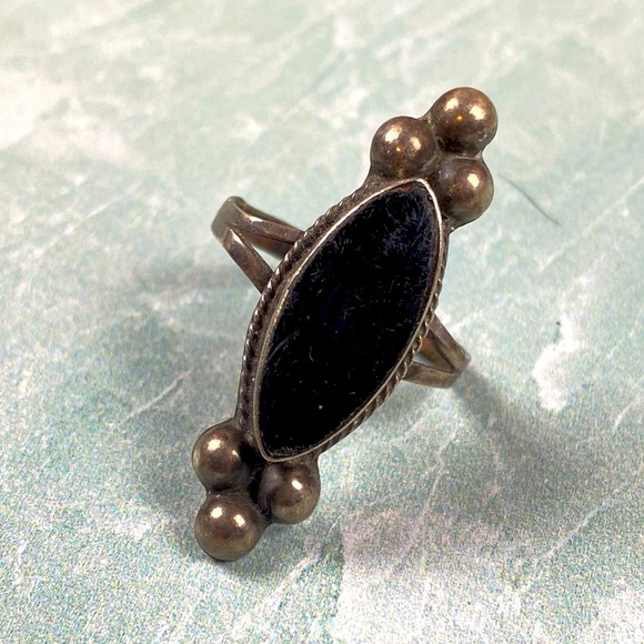 Taxco | Jewelry | Vintage Taxco Mexican Silver And Black Onyx Cocktail ...